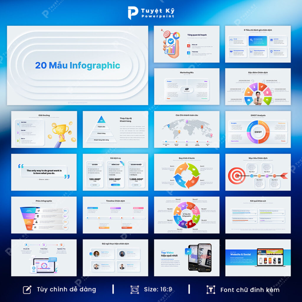 Mẫu Bộ 20 Slide Infographic | Tuyệt kỹ Powerpoint