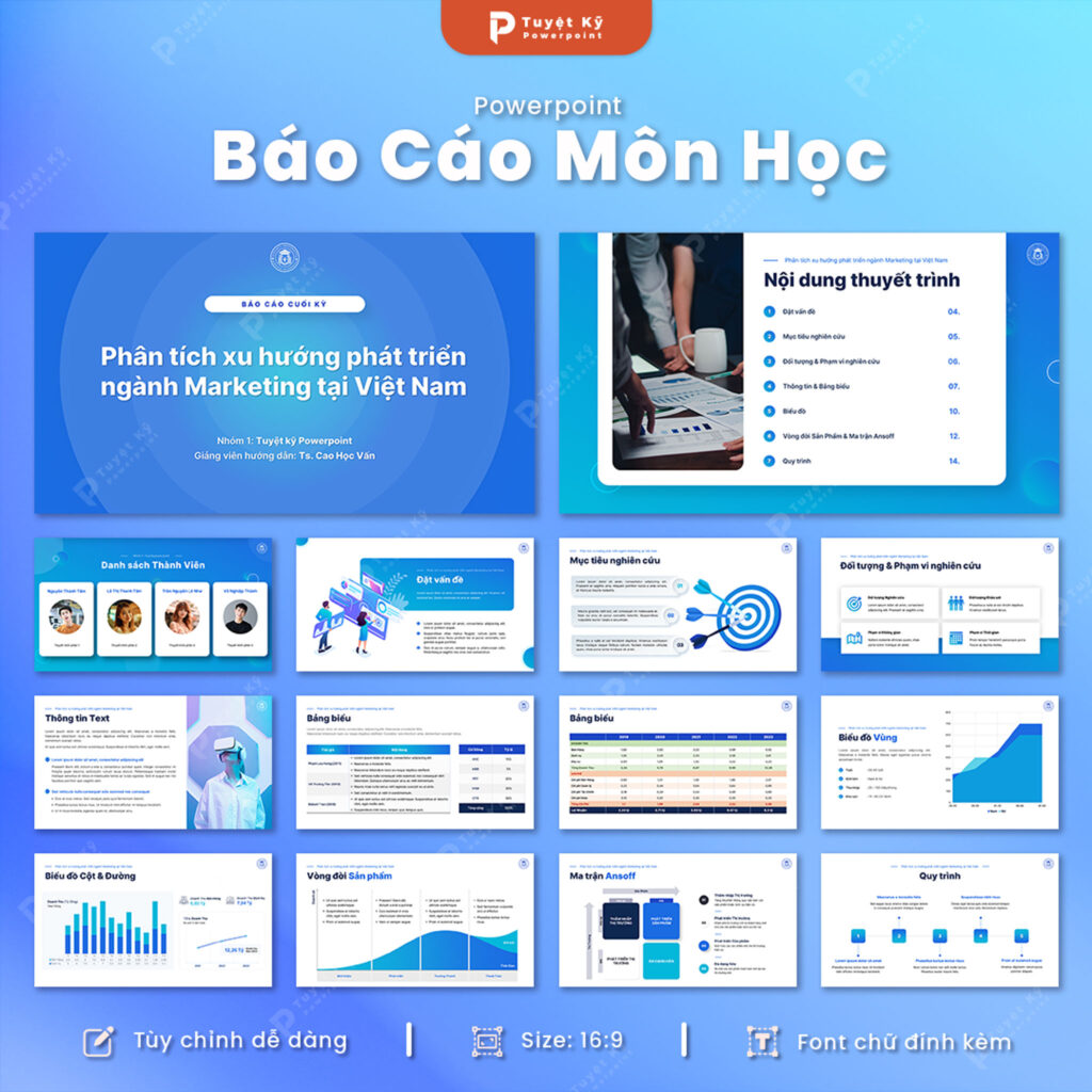 Mẫu Slide Powerpoint Báo cáo Môn học | Tuyệt kỹ Powerpoint