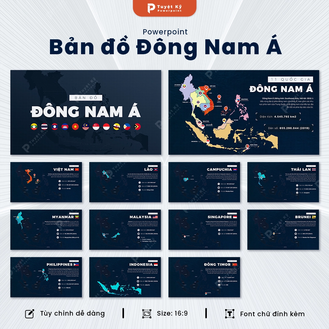Mẫu Slide Bản đồ Đông Nam Á - 20231101 | PPT Mẫu - Tuyetkypowerpoint