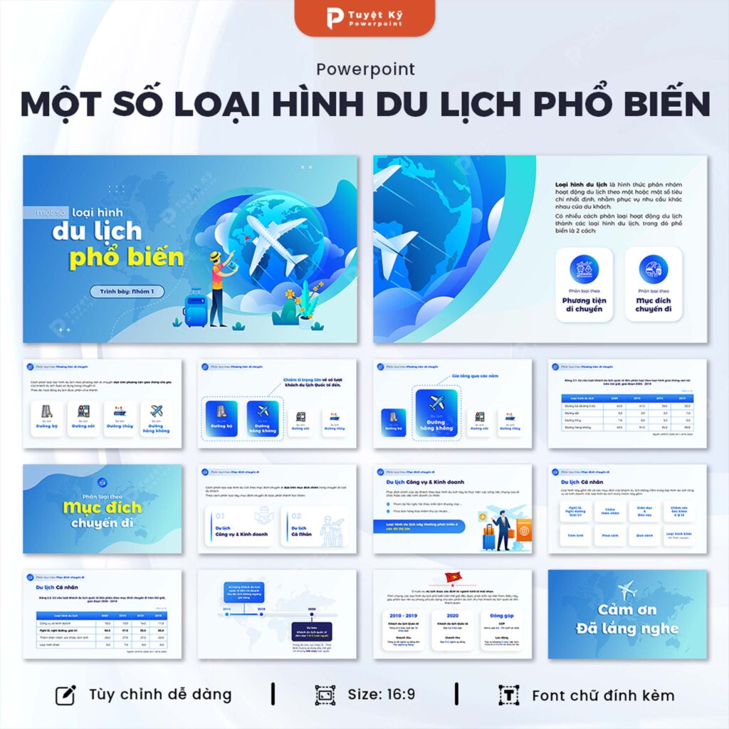Mẫu Slide Một số loại hình du lịch phổ biến | Tuyệt kỹ Powerpoint