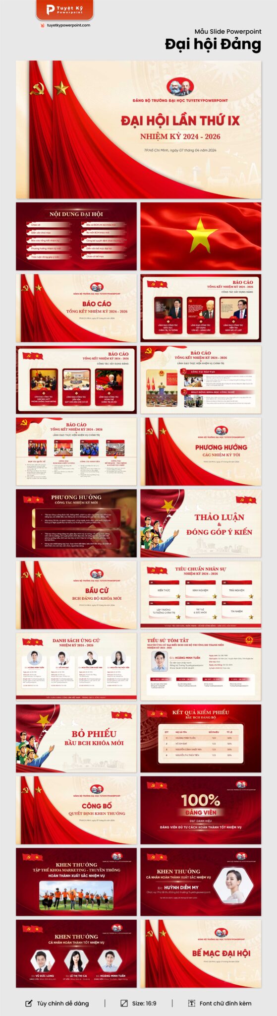 Mẫu Slide Powerpoint Đại hội Đảng 2025 | Tuyệt kỹ Powerpoint