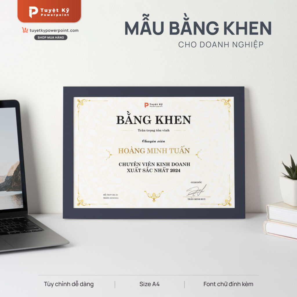 Mẫu Bằng khen nền Trống Đồng | Tuyệt kỹ Powerpoint