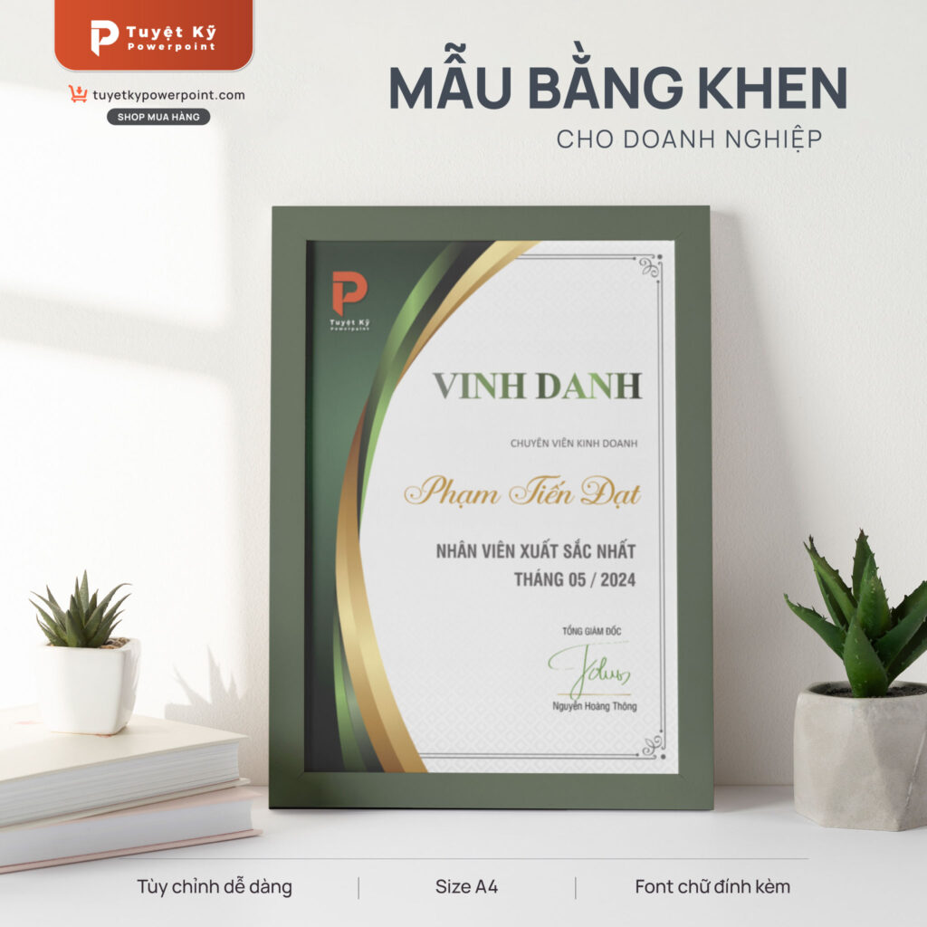 Mẫu Bằng Khen Vinh Danh | Tuyệt kỹ Powerpoint