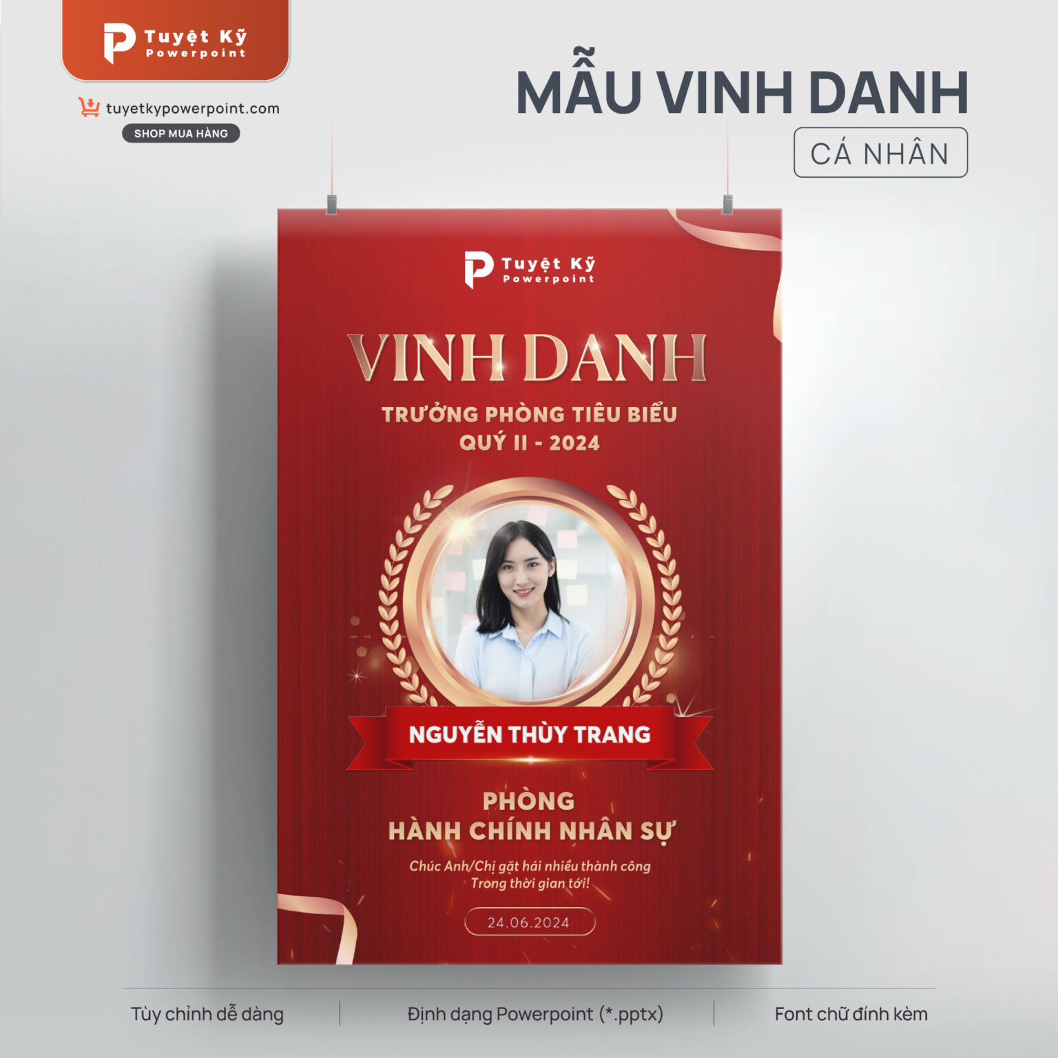 Mẫu Vinh Danh Cá Nhân Tiêu biểu đẹp chuyên nghiệp | Tuyệt kỹ Powerpoint