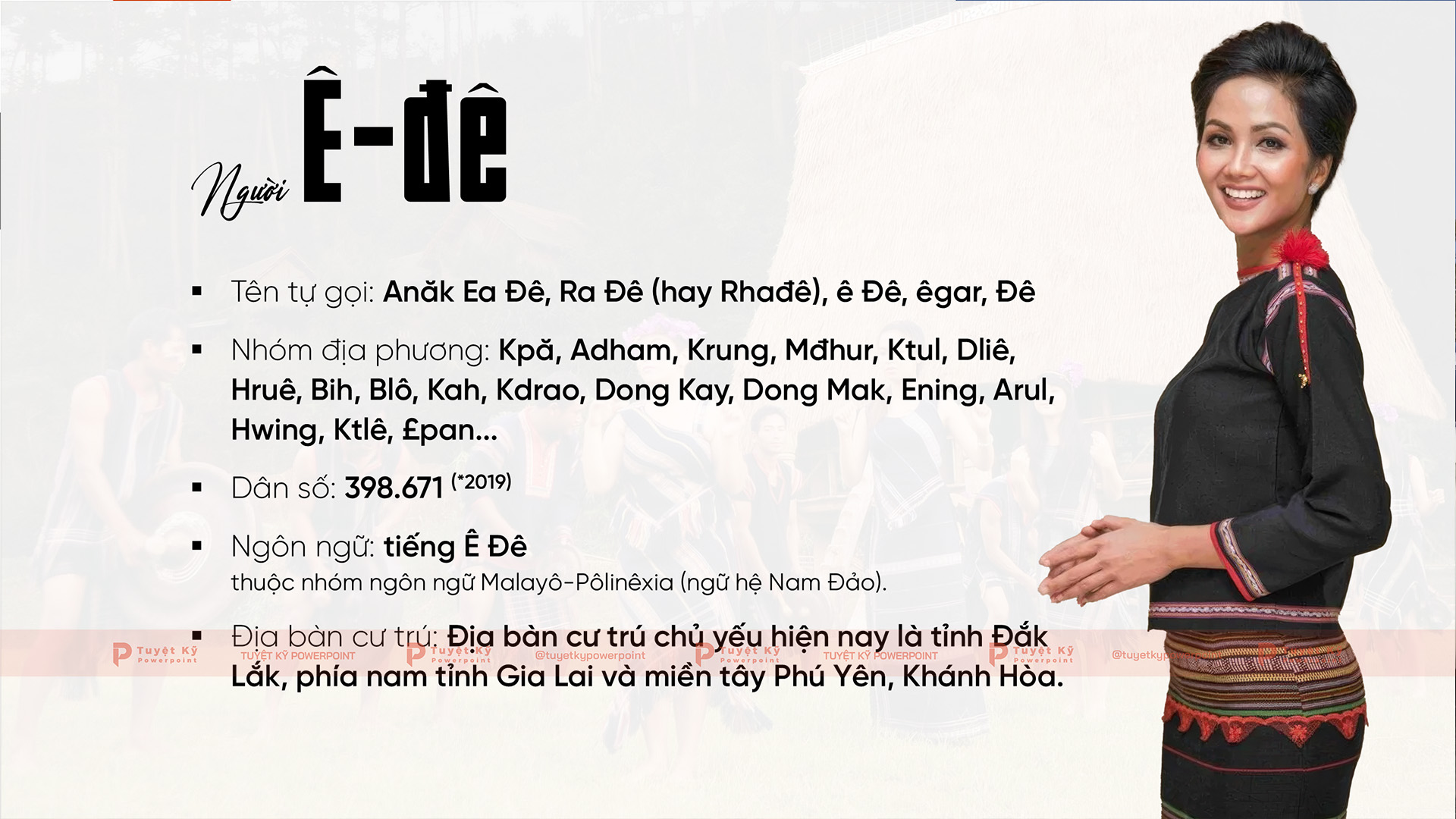 Mẫu Slide Người Dân tộc Ê-đê (Việt Nam) | Tuyệt kỹ Powerpoint