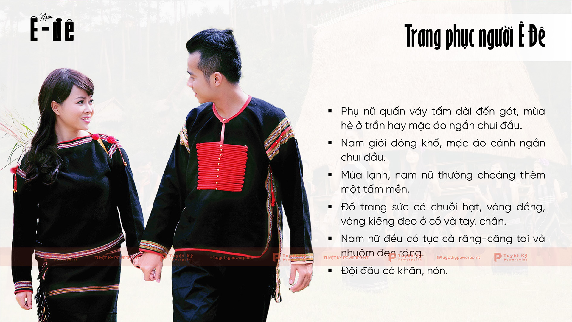 Mẫu Slide Người Dân tộc Ê-đê (Việt Nam) | Tuyệt kỹ Powerpoint