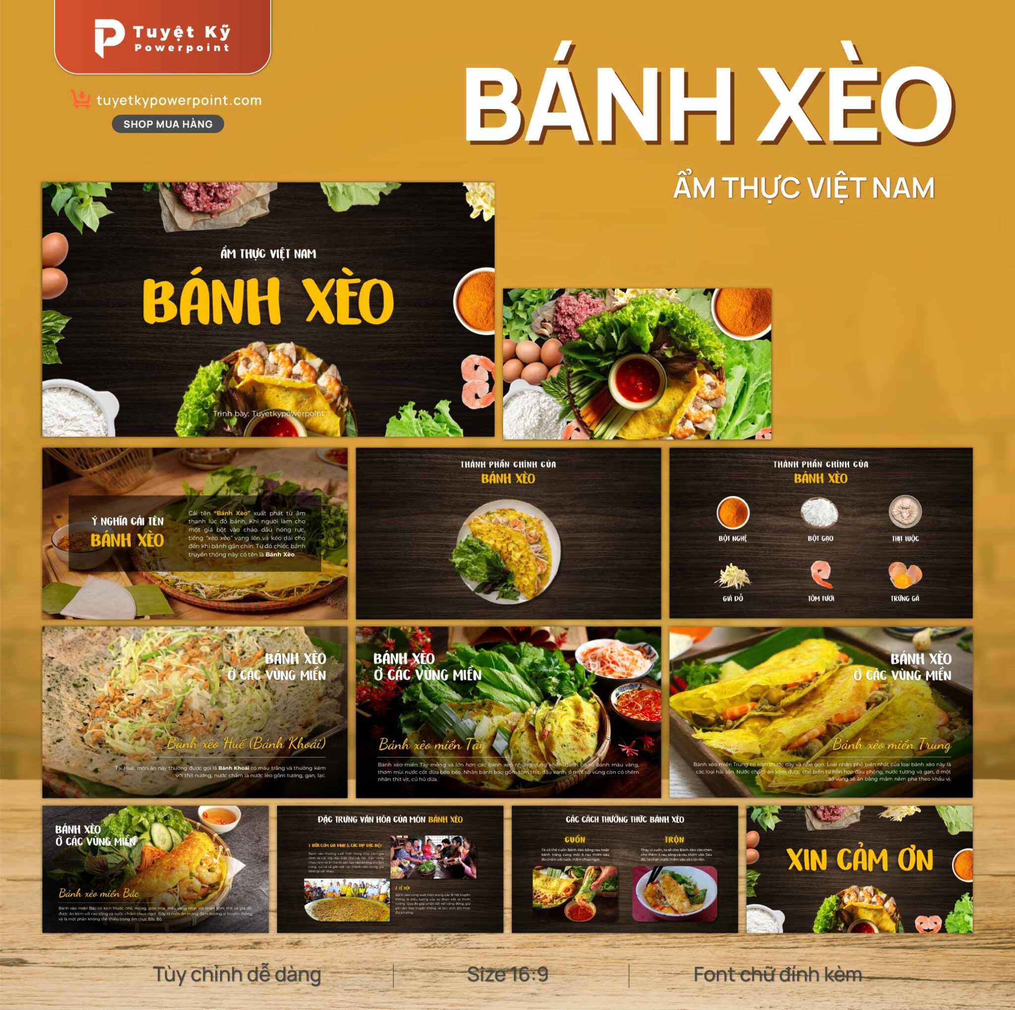 Mẫu Slide Powerpoint Bánh Xèo | Tuyệt kỹ Powerpoint