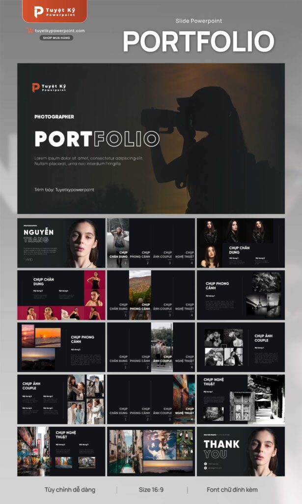 Mẫu Slide Powerpoint Portfolio Photographer | Tuyệt kỹ Powerpoint