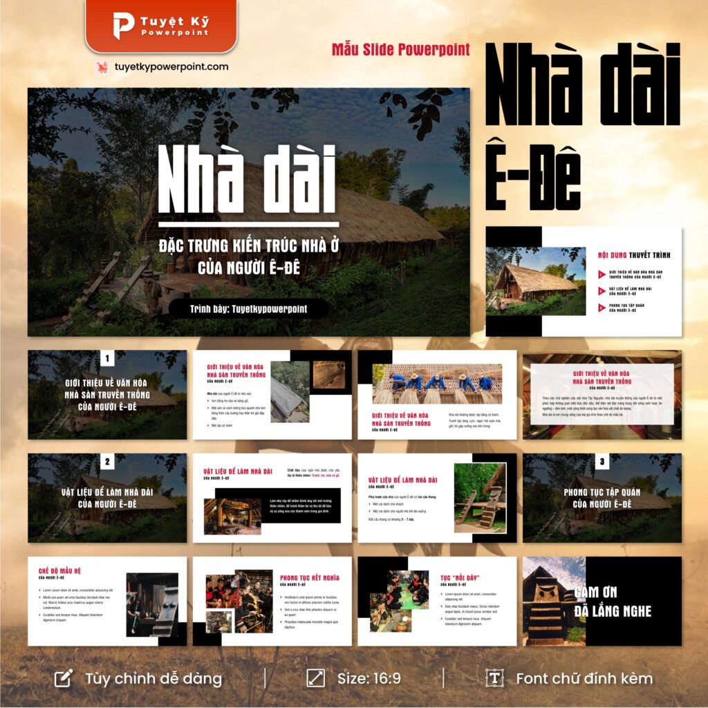 Mẫu Slide Nhà Dài Ê-đê (Việt Nam) | Tuyệt kỹ Powerpoint