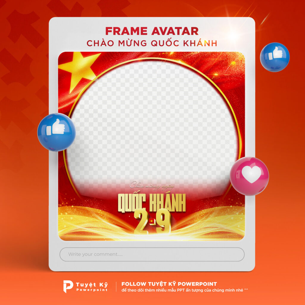 Frame Avatar Chào Mừng Quốc Khánh Việt Nam 2/9 [Ver2] - Tuyệt Kỹ Powerpoint