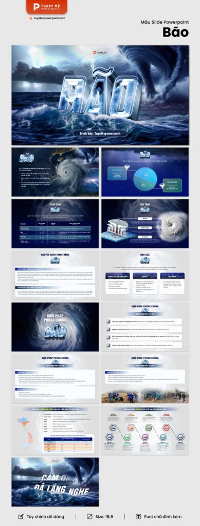 Slide thuyết trình Bão, Áp thấp nhiệt đới | Tuyệt kỹ Powerpoint