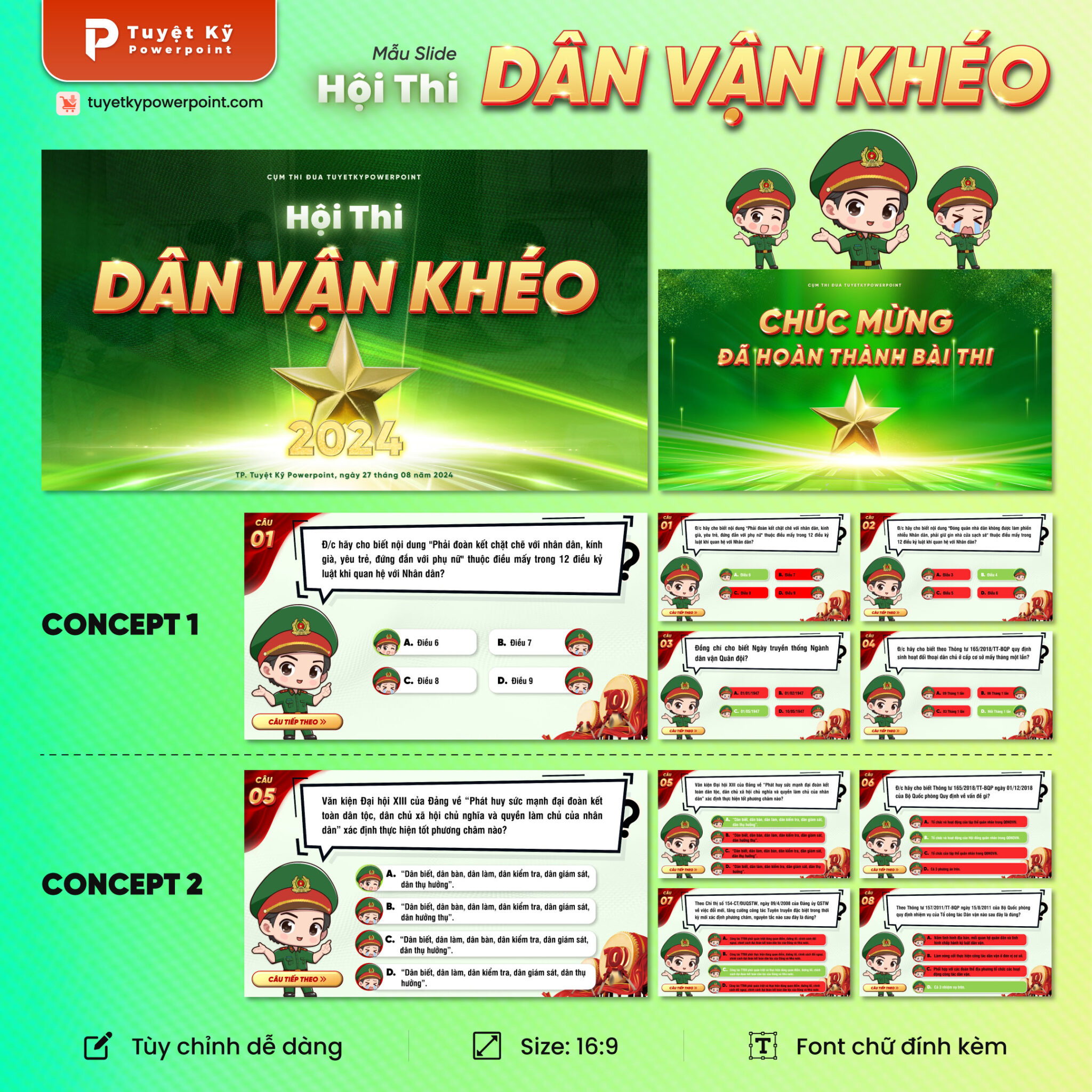Mẫu Slide Hội thi Dân Vận Khéo [Ver 2] | Tuyệt kỹ Powerpoint