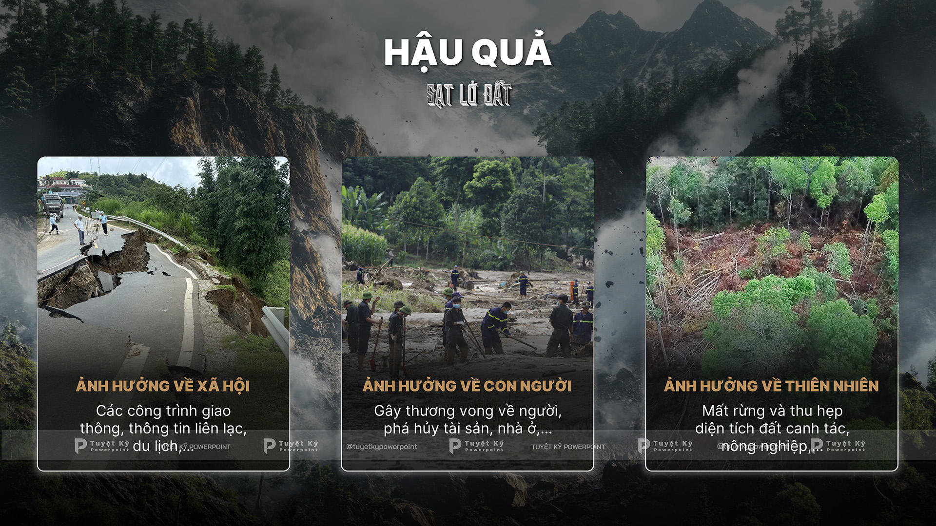 Slide thuyết trình thiên tai Sạt Lở Đất | Tuyệt kỹ Powerpoint