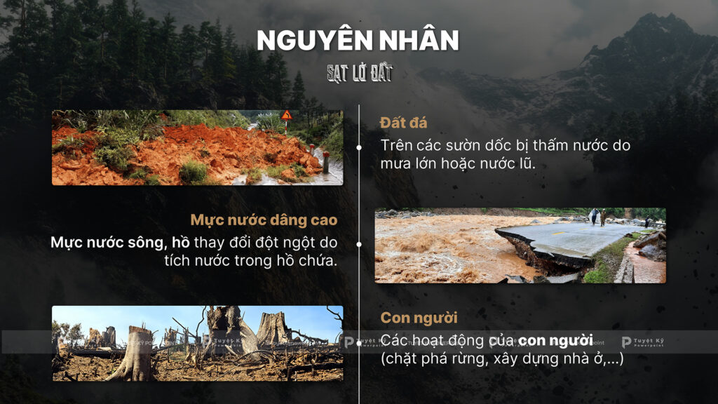 Slide thuyết trình thiên tai Sạt Lở Đất | Tuyệt kỹ Powerpoint