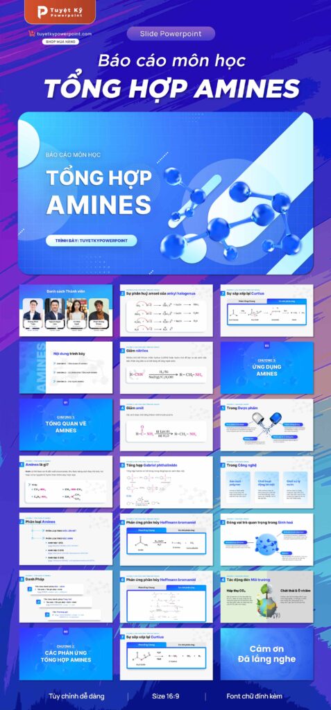 Mẫu Slide Tổng hợp Amines | Tuyệt kỹ Powerpoint