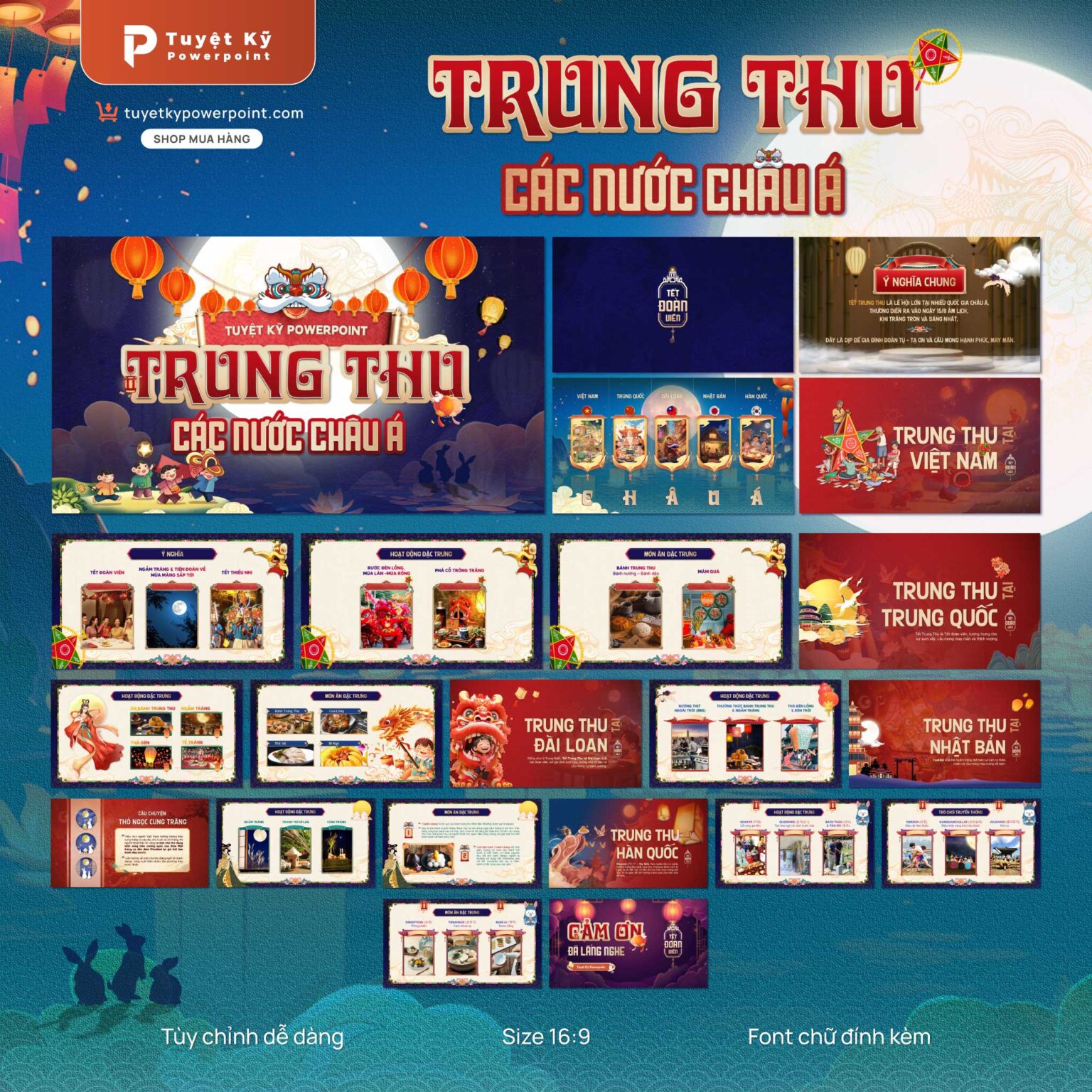 Mẫu Slide Tết Trung Thu ở các nước Châu Á | Tuyệt kỹ Powerpoint