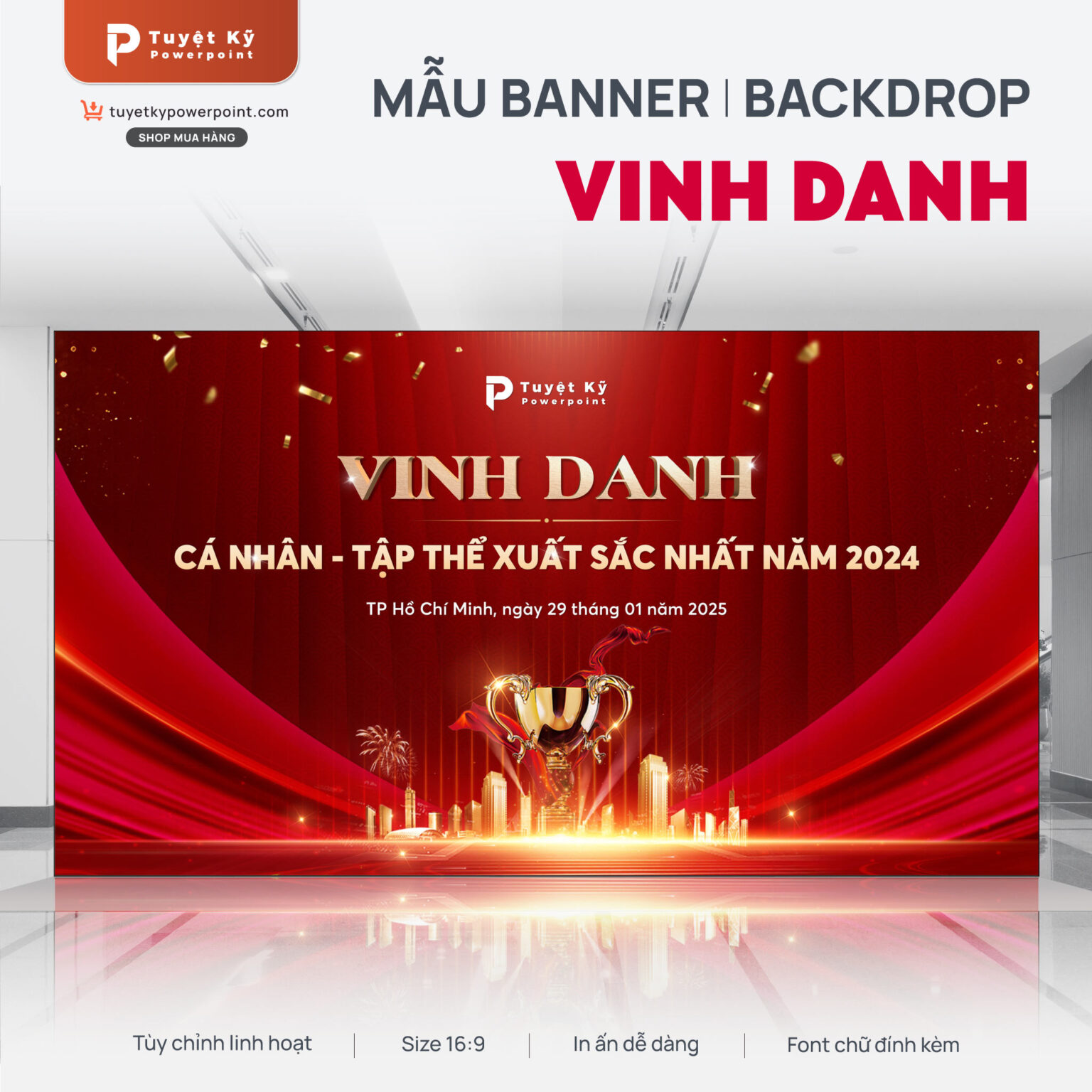 Mẫu Backdrop / Banner Lễ Vinh Danh | Tuyệt kỹ Powerpoint