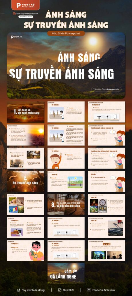 Mẫu Slide Ánh sáng và Sự Truyền của Ánh Sáng | Tuyệt kỹ Powerpoint