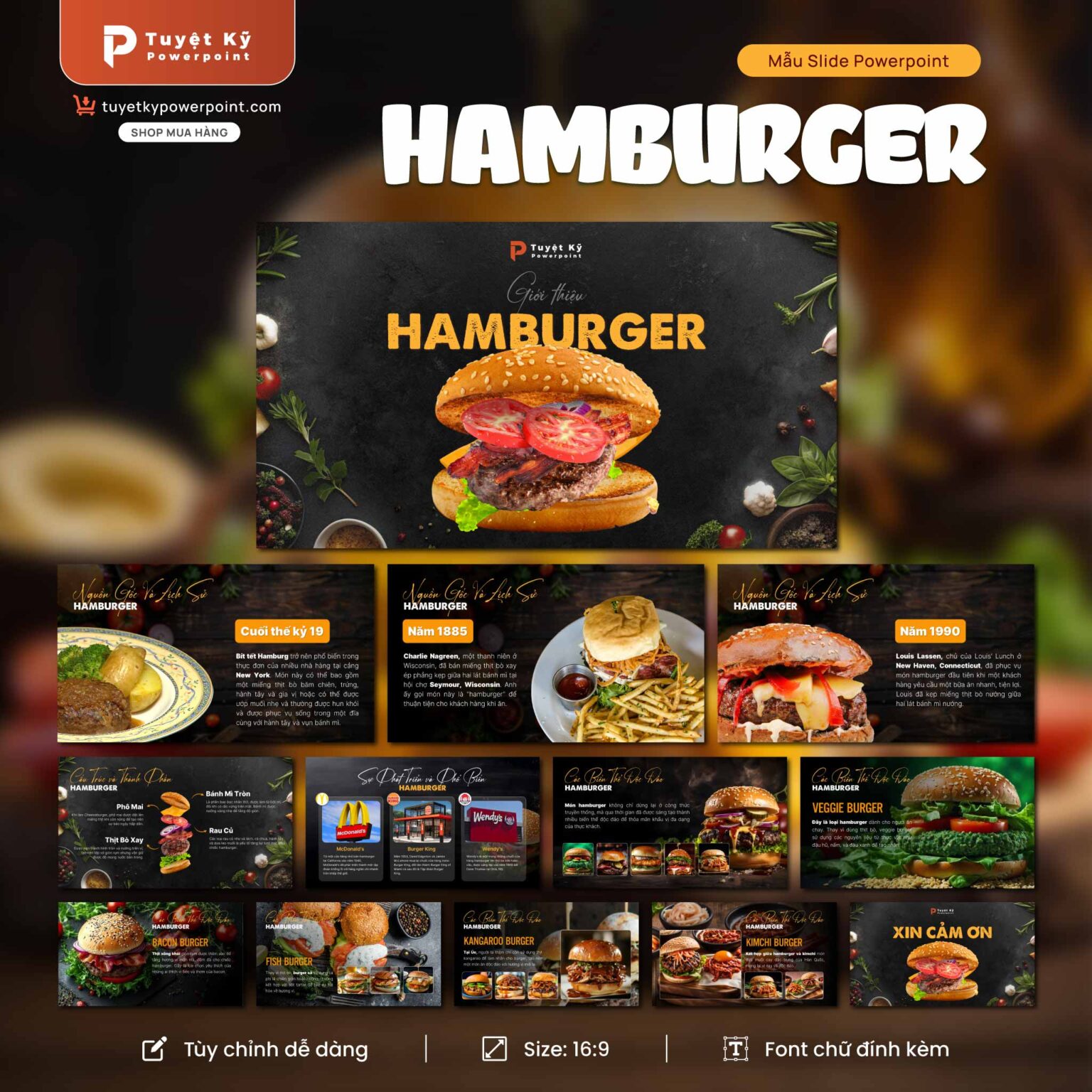 Mẫu Slide Hamburger | Tuyệt kỹ Powerpoint