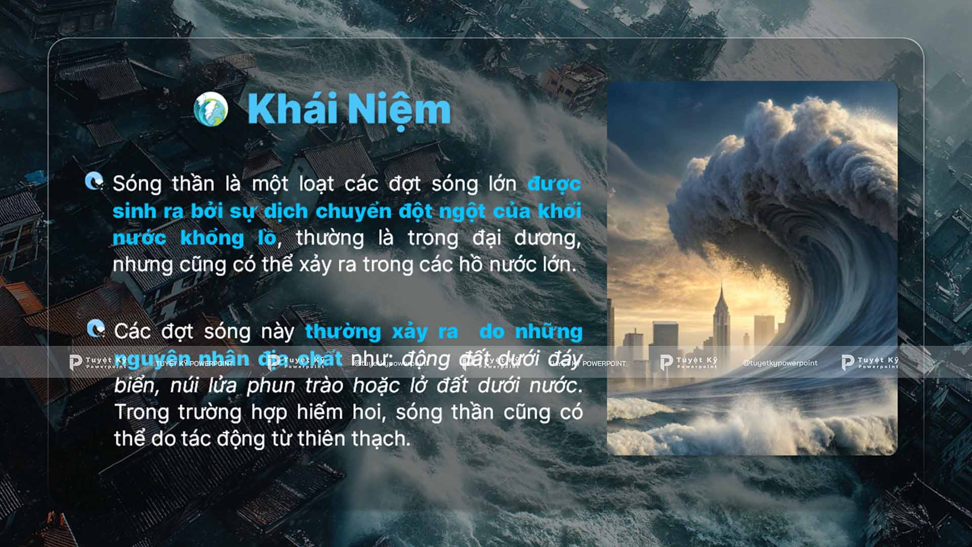 Slide thuyết trình thiên tai Sóng Thần | Tuyệt kỹ Powerpoint