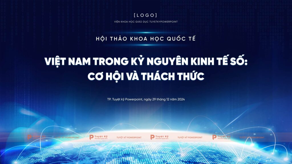 Mẫu Backdrop/Banner Hội thảo Khoa học Quốc tế về Kinh Tế Số | Tuyệt kỹ ...