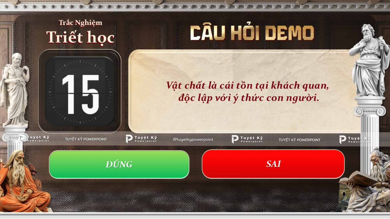 Mẫu Slide Quiz Trắc Nghiệm Triết học Mác - Lênin (Đếm ngược 15s ...