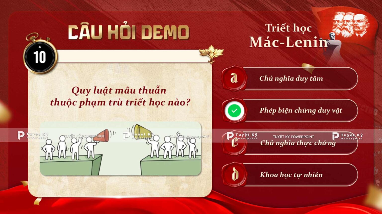Mẫu Slide Quiz Trắc Nghiệm Triết học Mác - Lênin (Đếm ngược 10s) [Ver2 ...