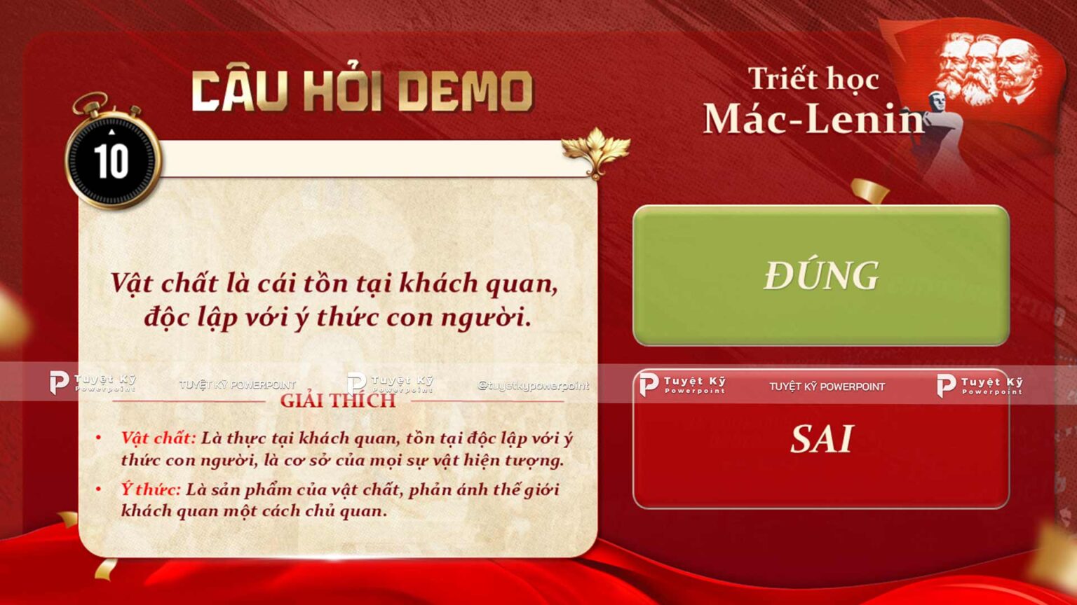 Mẫu Slide Quiz Trắc Nghiệm Triết học Mác - Lênin (Đếm ngược 10s) [Ver2 ...