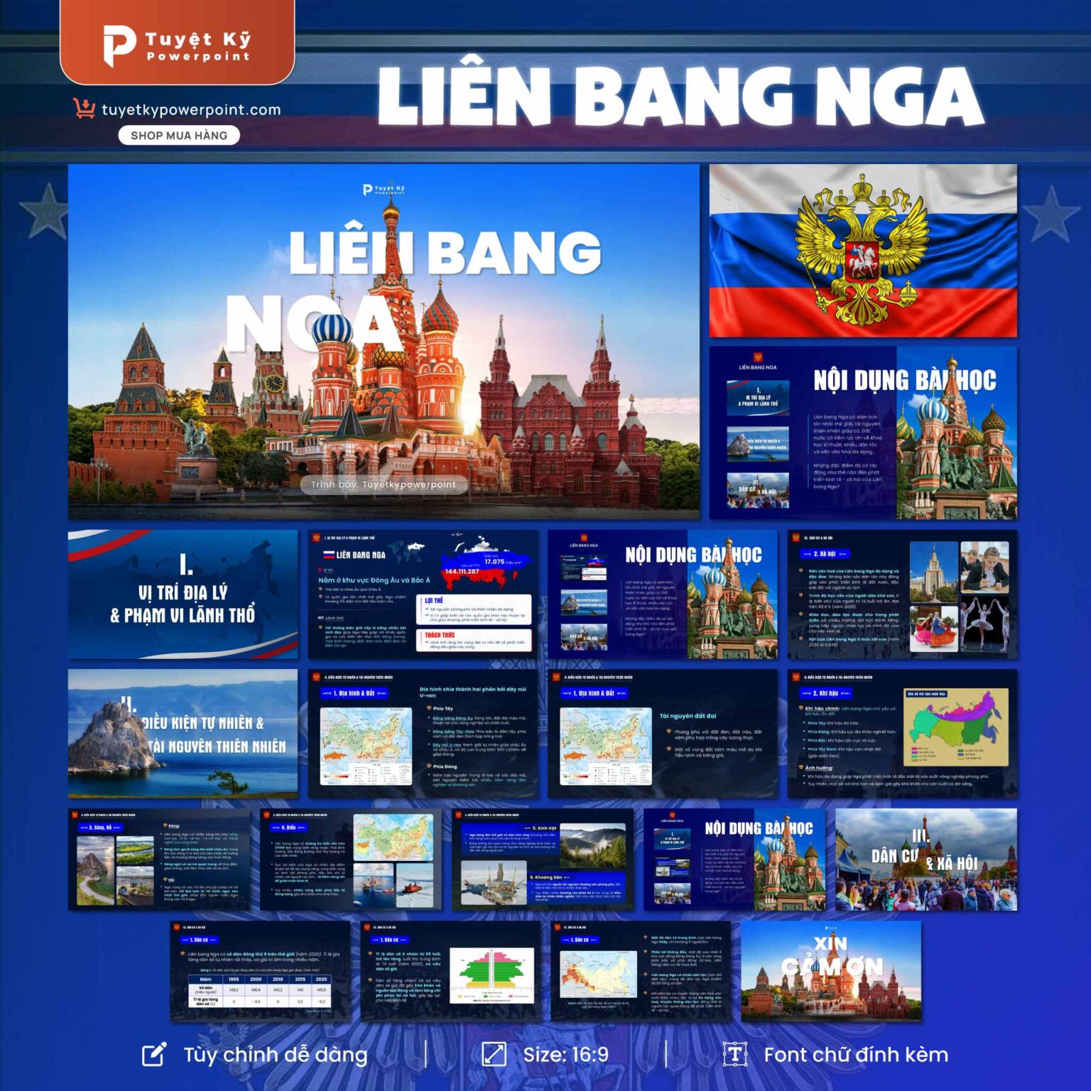 Mẫu slide Liên bang Nga | Tuyệt kỹ Powerpoint