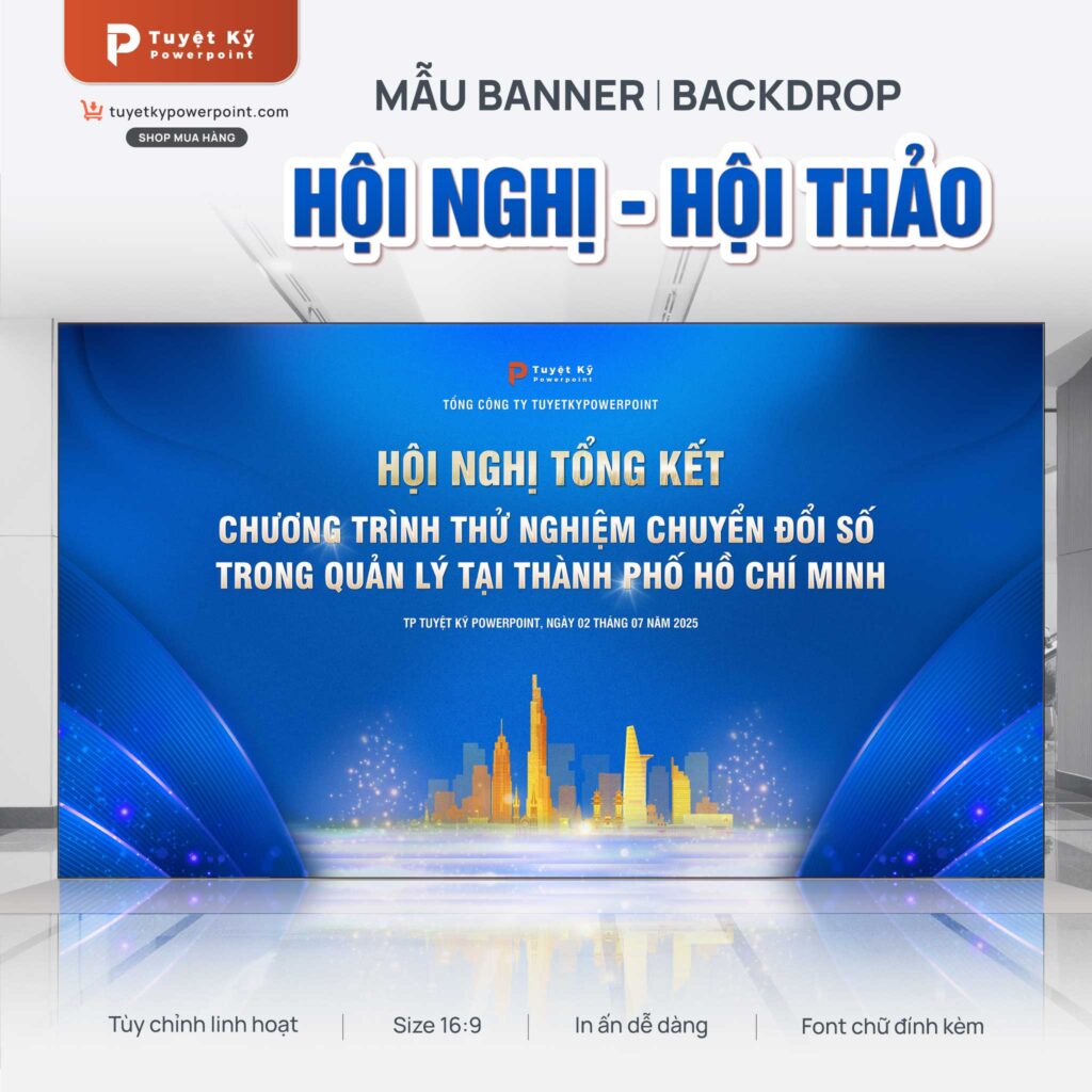 Mẫu Backdrop/Banner Tiệc Tất Niên Year End Party | Tuyệt kỹ Powerpoint