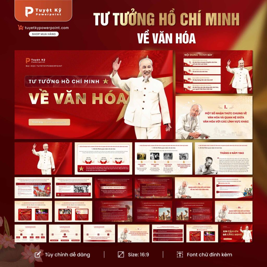 Mẫu Slide Tư Tưởng Hồ Chí Minh về Văn Hóa | Tuyệt kỹ Powerpoint