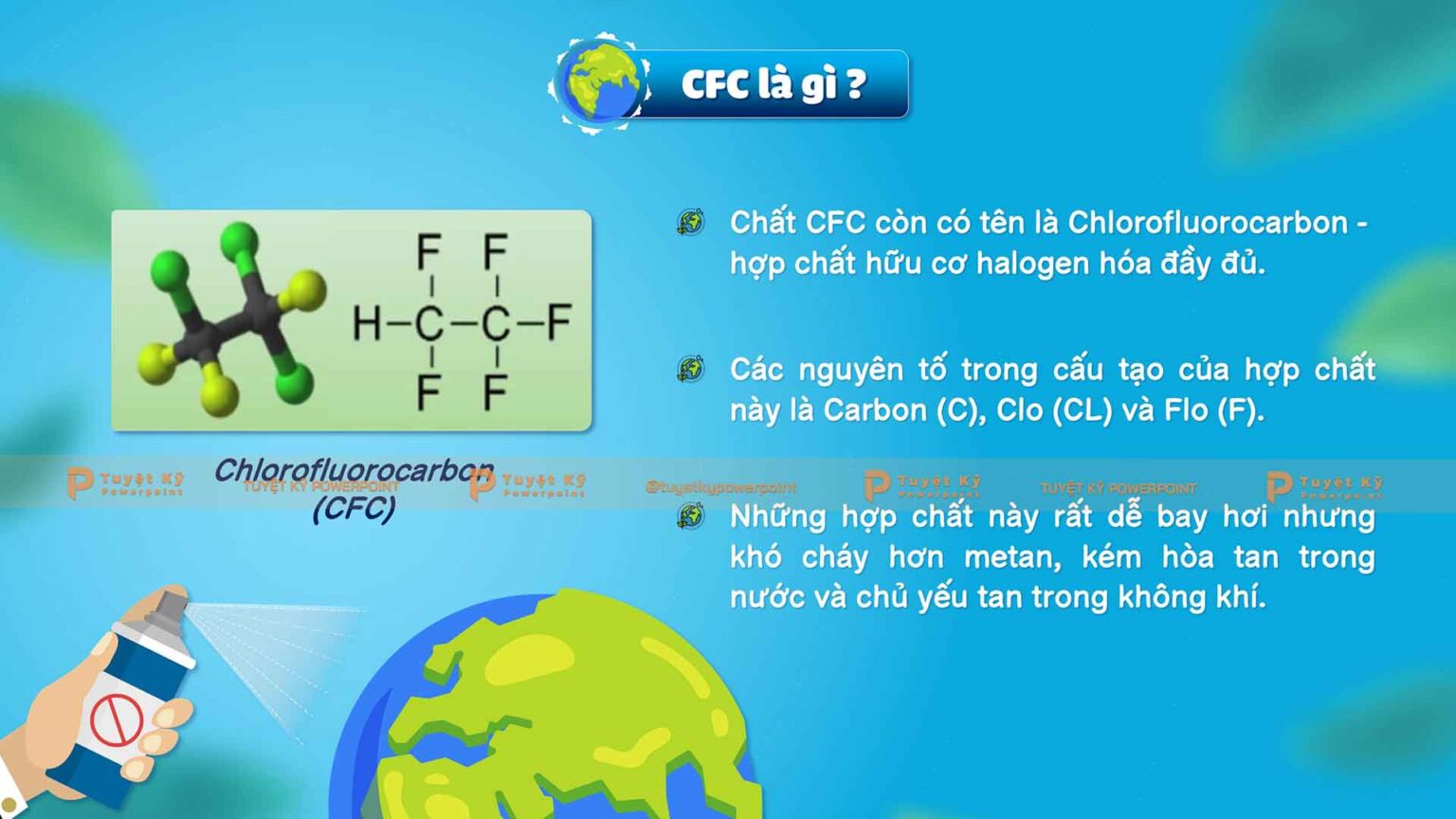 Mẫu Slide Chất CFC & Tầng Ozon | Tuyệt kỹ Powerpoint