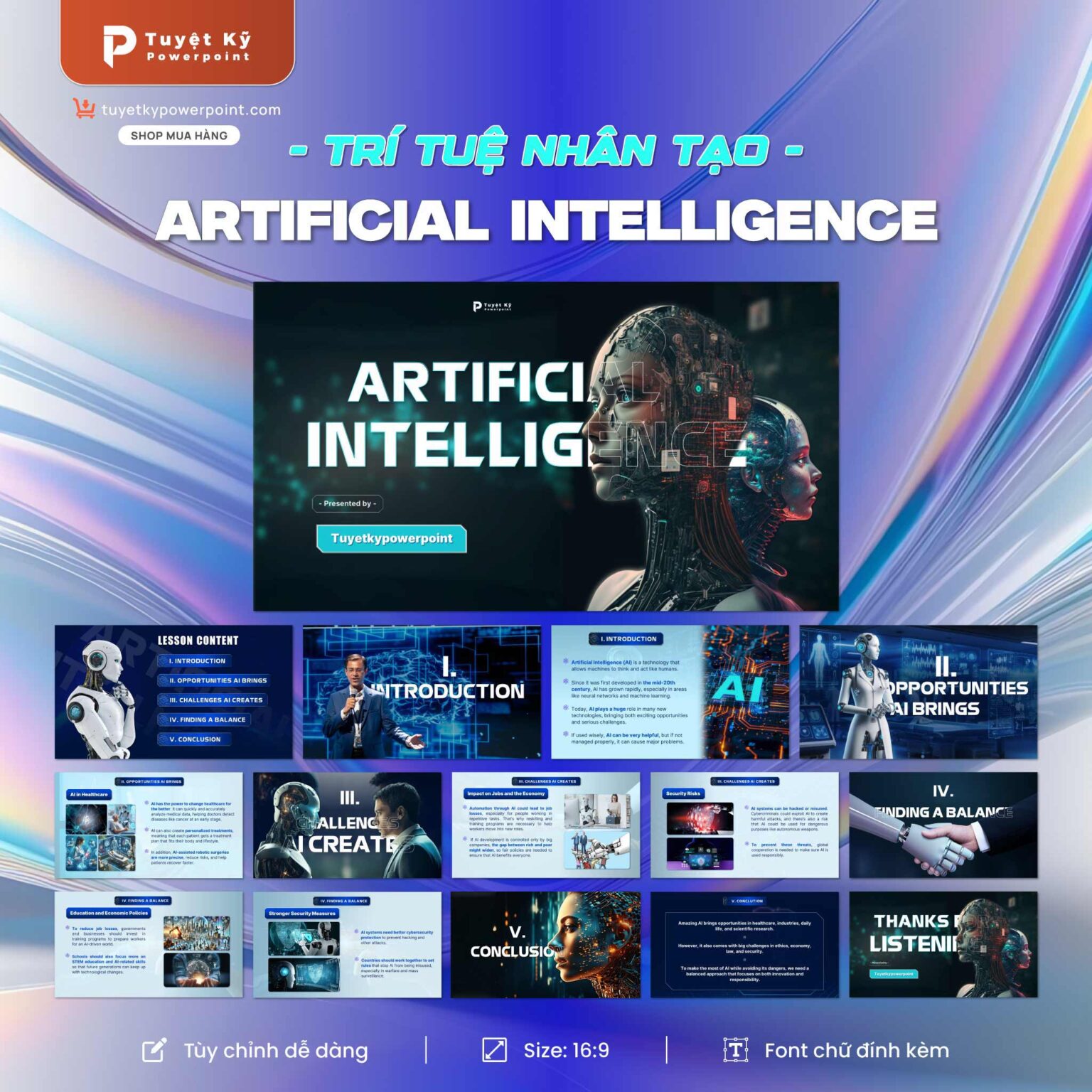 Mẫu Slide AI (Artificial intelligence) | Tuyệt kỹ Powerpoint