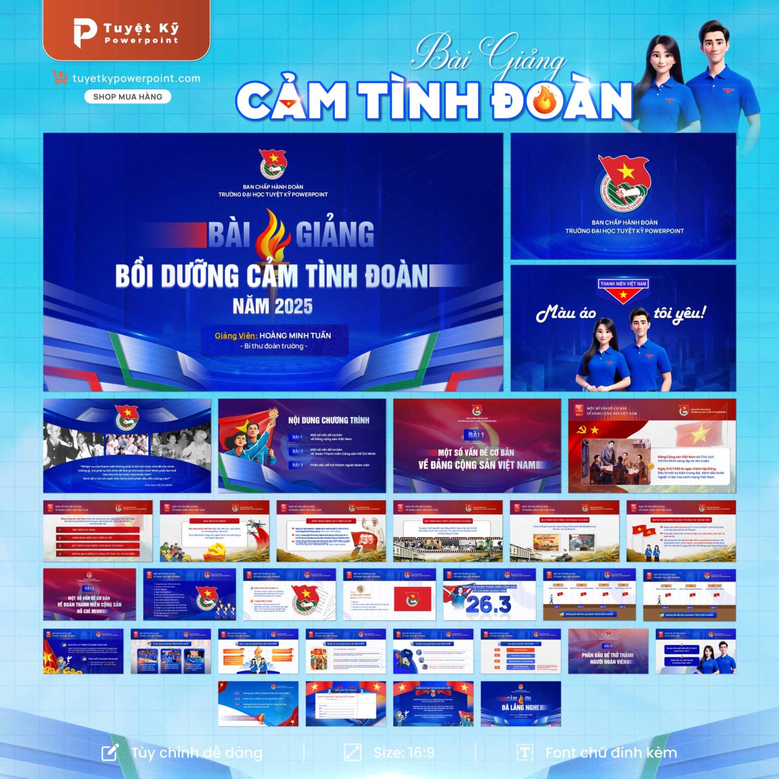 Mẫu Slide Bài giảng: Bồi dưỡng Cảm Tình Đoàn | Tuyệt kỹ Powerpoint