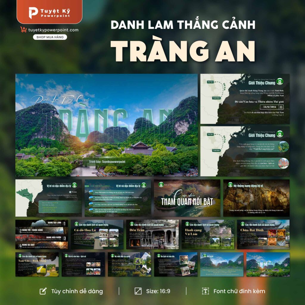 Mẫu Slide Quần thể danh thắng Tràng An | Tuyệt kỹ Powerpoint