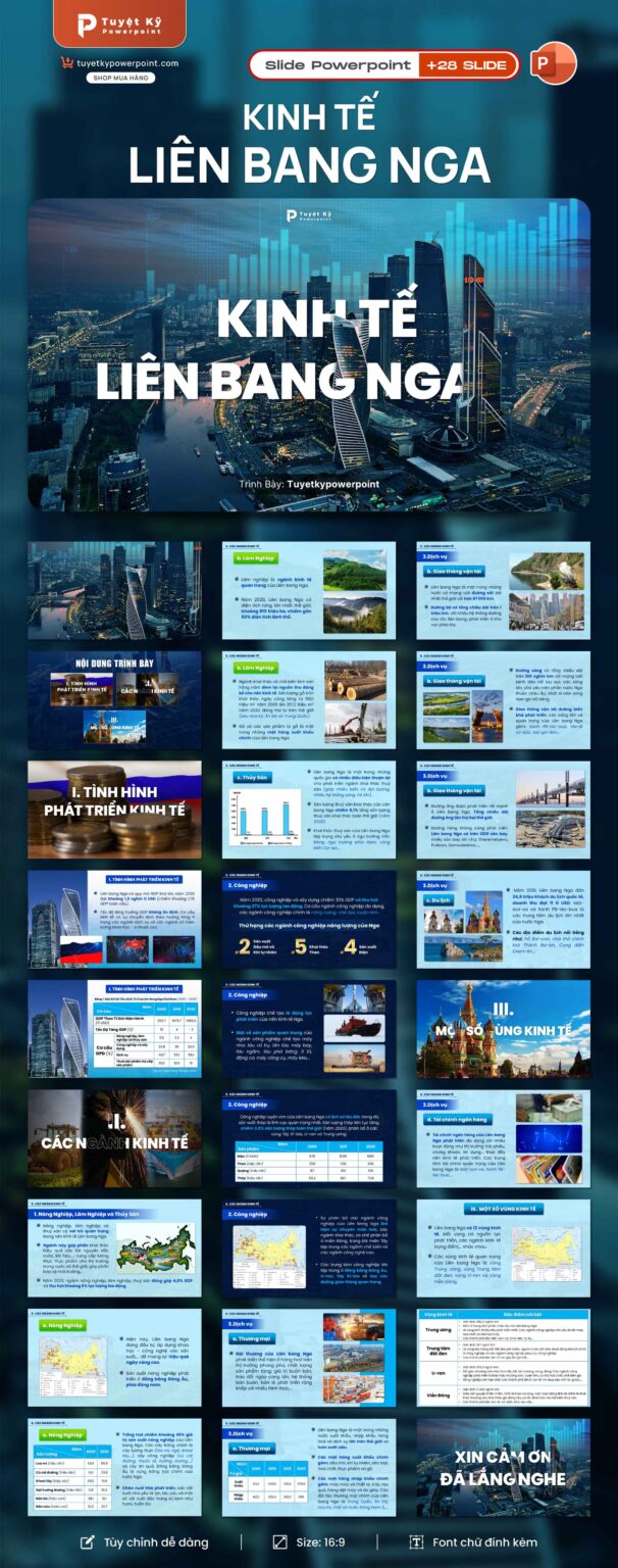 Mẫu Slide Kinh Tế Liên Bang Nga | Tuyệt kỹ Powerpoint