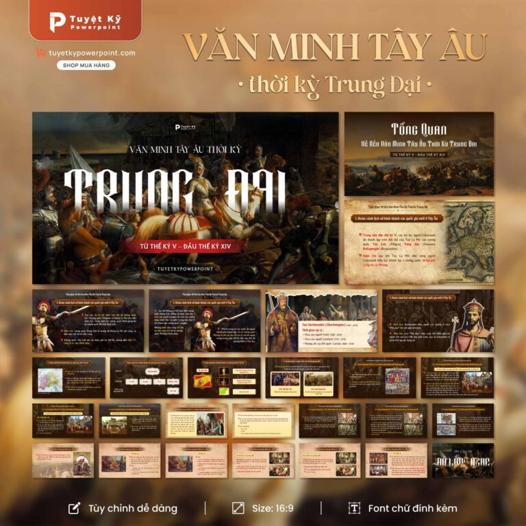 Mẫu Slide Văn Minh Tây Âu thời Trung Đại (Từ thế kỷ V - Đầu thế kỷ XIV) | Tuyệt kỹ Powerpoint