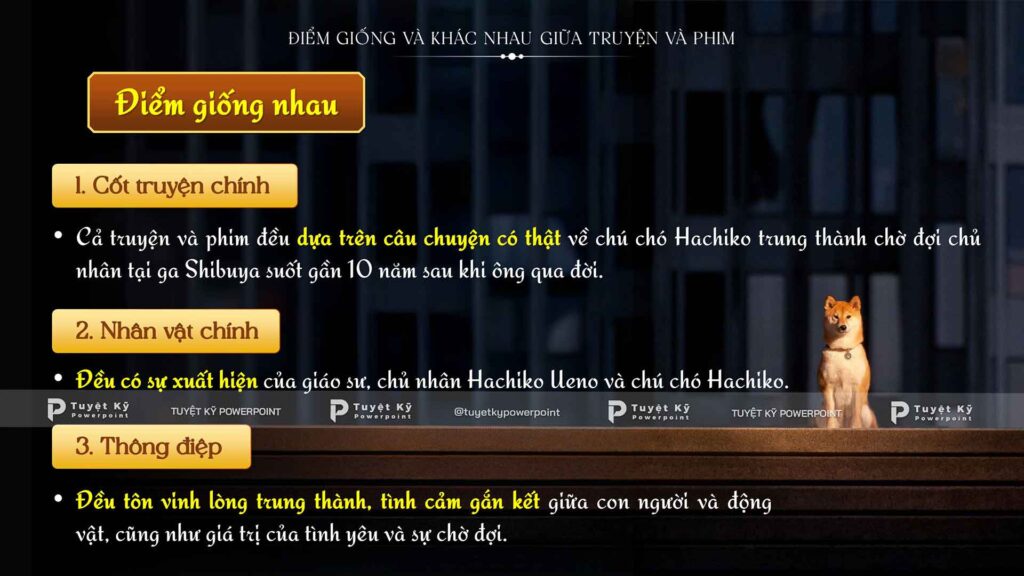 Mẫu Slide Giới thiệu Tác phẩm đã được chuyển thể thành phim: Chú Chó Hachiko | Tuyệt kỹ Powerpoint