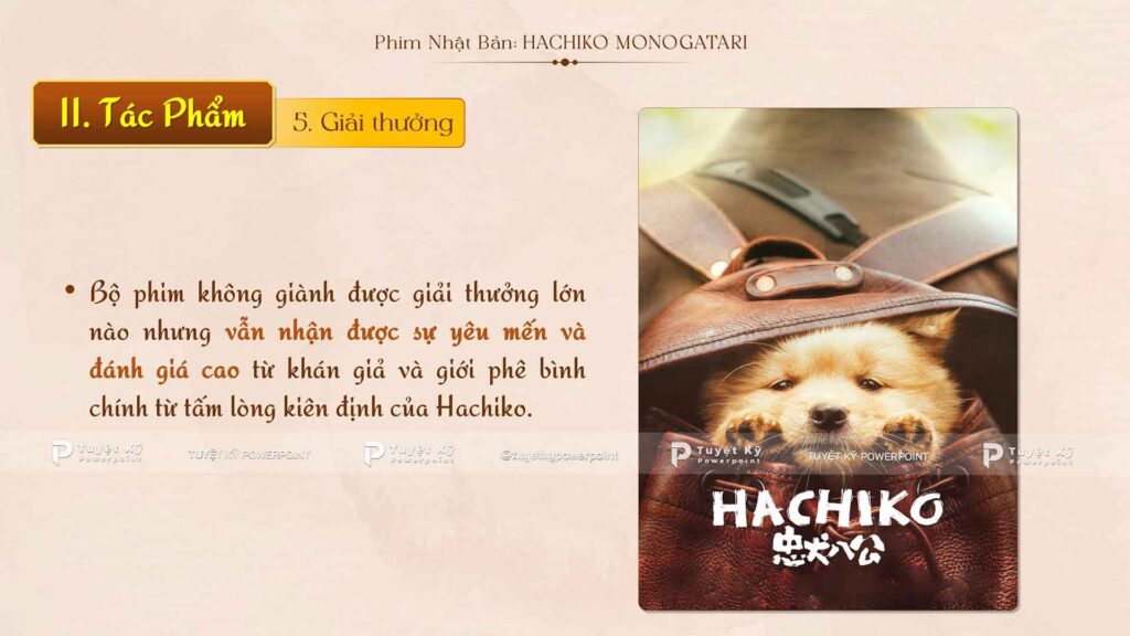 Mẫu Slide Giới thiệu Tác phẩm đã được chuyển thể thành phim: Chú Chó Hachiko | Tuyệt kỹ Powerpoint