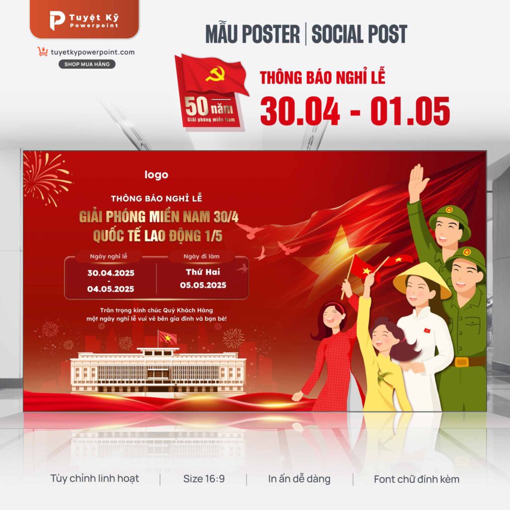 Mẫu Backdrop/Banner Chào mừng ngày Giải phóng miền Nam 30/4 & Quốc tế ...