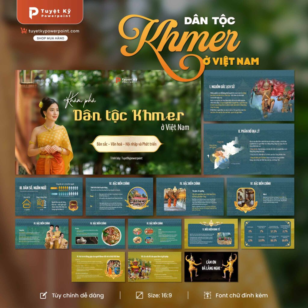 Mẫu Slide Người Dân tộc Khmer ở Việt Nam | Tuyệt kỹ Powerpoint