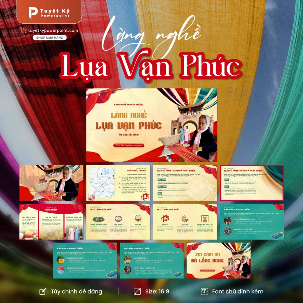 Mẫu Slide Làng Nghề Mây Tre Đan Phú Vinh | Tuyệt kỹ Powerpoint