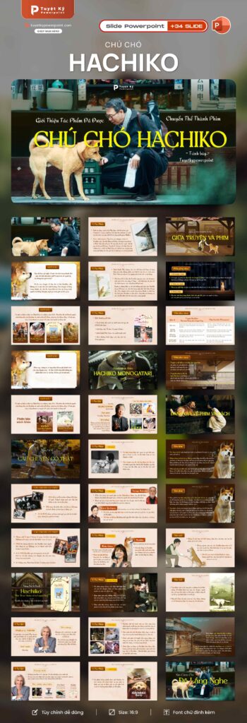 Mẫu Slide Giới thiệu Tác phẩm đã được chuyển thể thành phim: Chú Chó Hachiko | Tuyệt kỹ Powerpoint