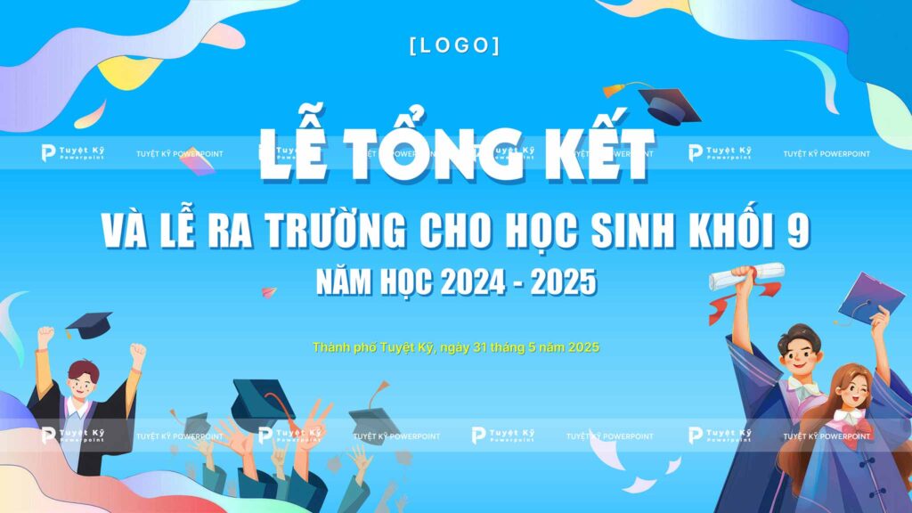 Mẫu Backdrop/Banner Lễ Tổng Kết và Lễ Ra Trường cho học sinh khối 9 ...