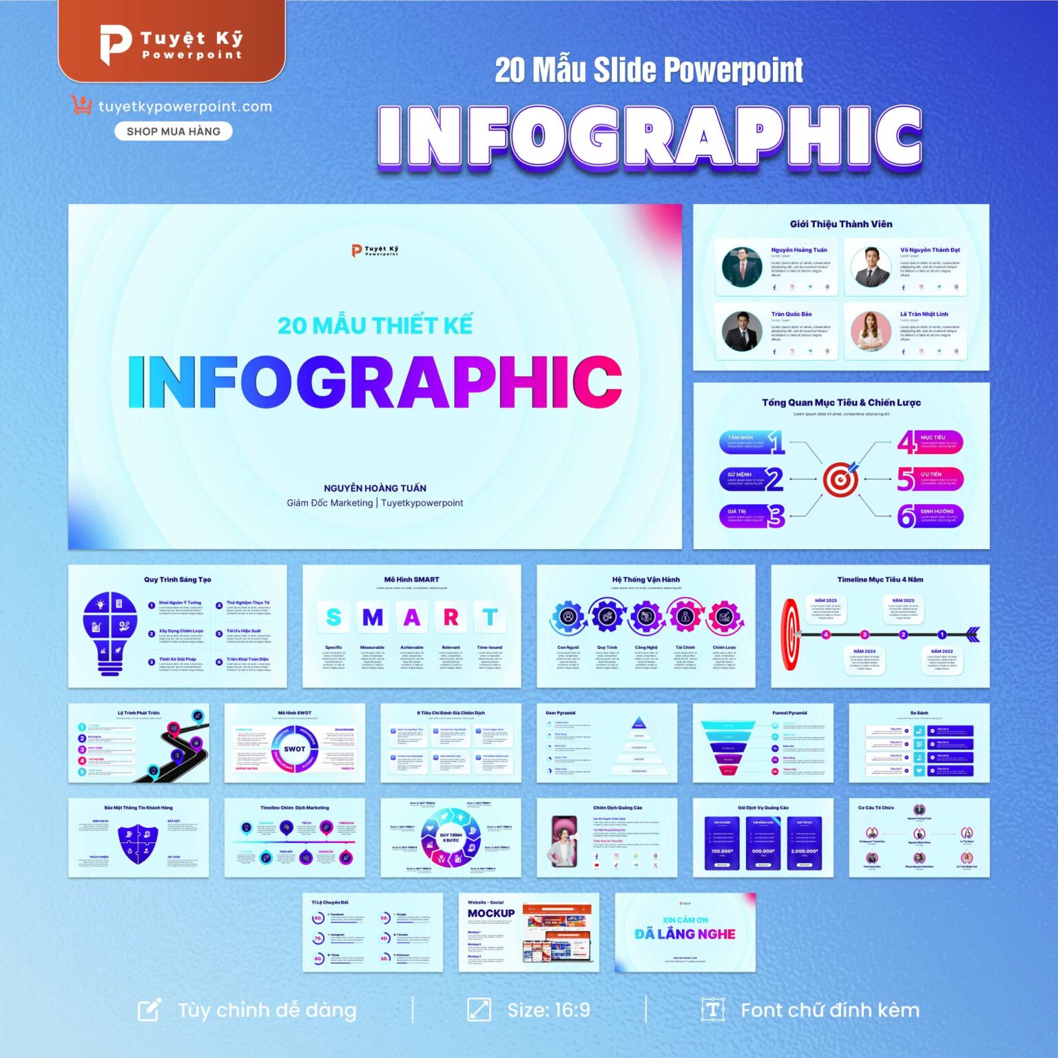 Mẫu Slide 20 mẫu Infographic chuyên nghiệp | Tuyệt kỹ Powerpoint
