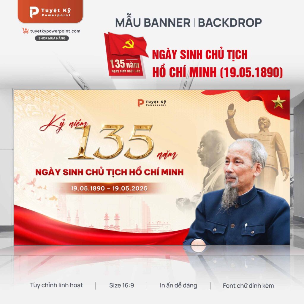 Backdrop/Banner Kỷ niệm 80 năm ngày 2/9 | Tuyệt kỹ Powerpoint