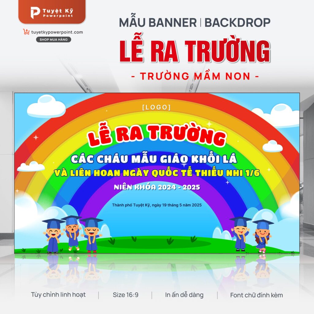 Mẫu Backdrop/Banner Lễ Tổng Kết năm học | Tuyệt kỹ Powerpoint