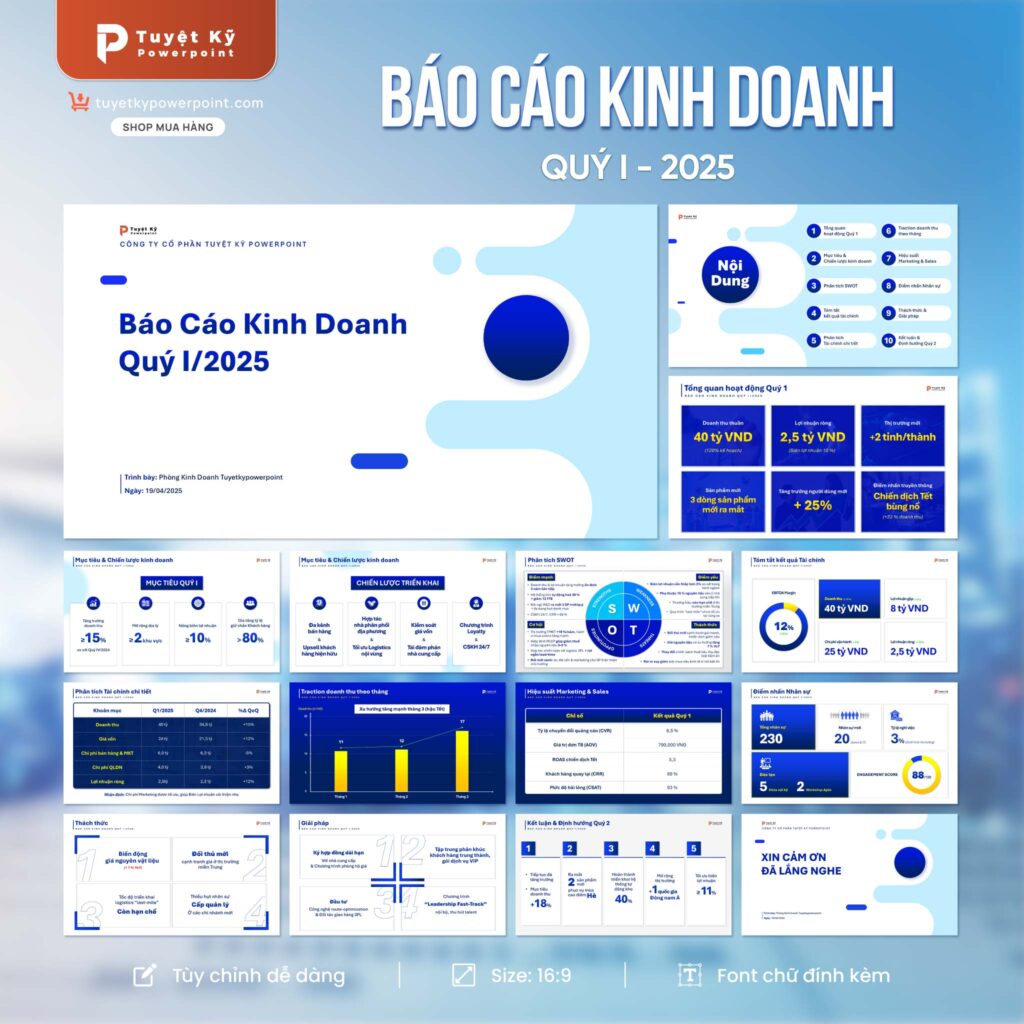 Mẫu Slide Báo cáo Kinh doanh | Tuyệt kỹ Powerpoint