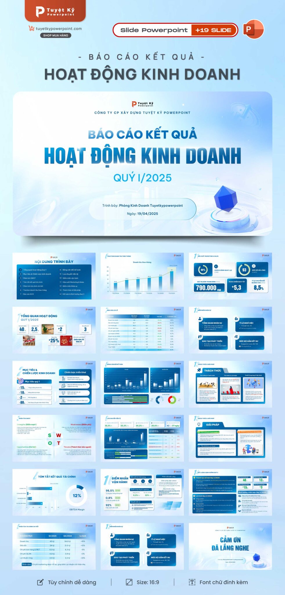 Mẫu Slide Báo cáo kết quả hoạt động Kinh Doanh Quý | Tuyệt kỹ Powerpoint