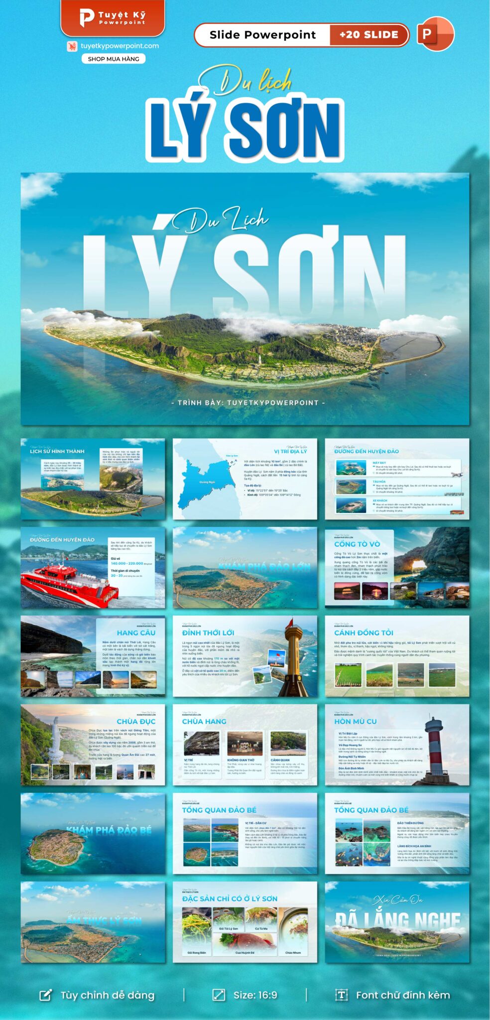 Mẫu Slide Du lịch Lý Sơn | Tuyệt kỹ Powerpoint